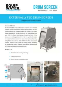 Externally Fed - DRUM SCREEN - Wastewater filtration - EQUIPWATER