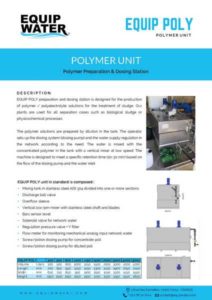 Polymer Unit - EQUIP POLY - Preparation and dosing - EQUIPWATER
