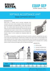 Septage Acceptance Unit - EQUIP SEP - EQUIPWATER